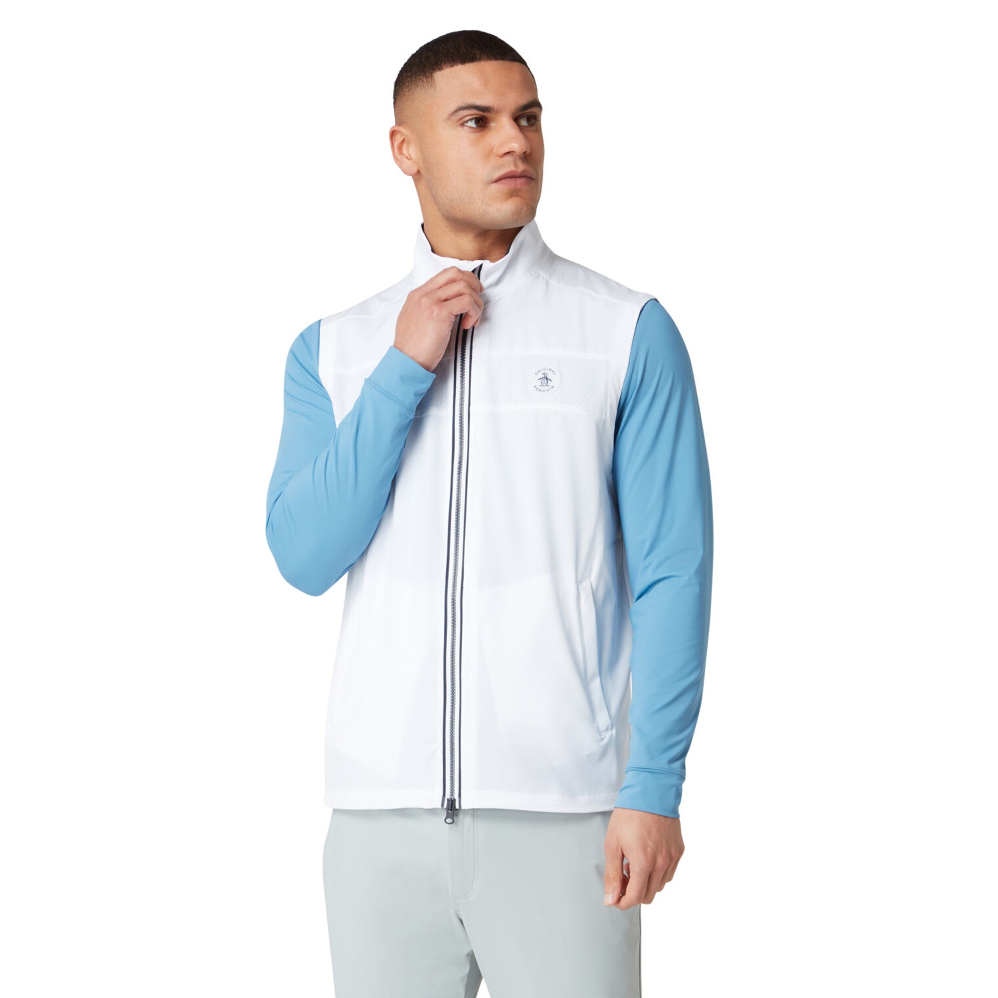 Original Penguin Golf Lightweight Packable Vest - White 118 - OGVSF010 ...