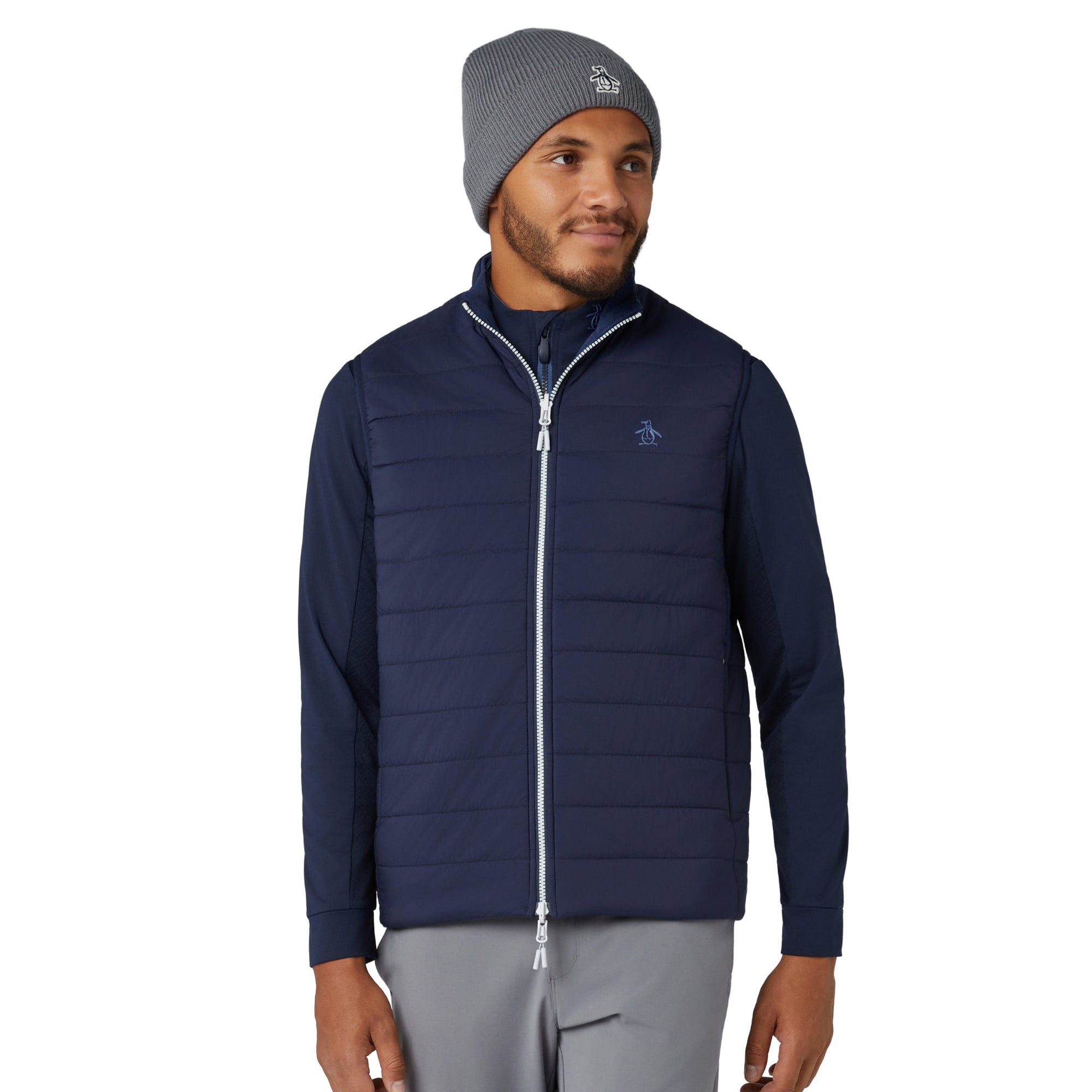Original Penguin Golf Reversible Insulated Vest - Black Iris 417 ...