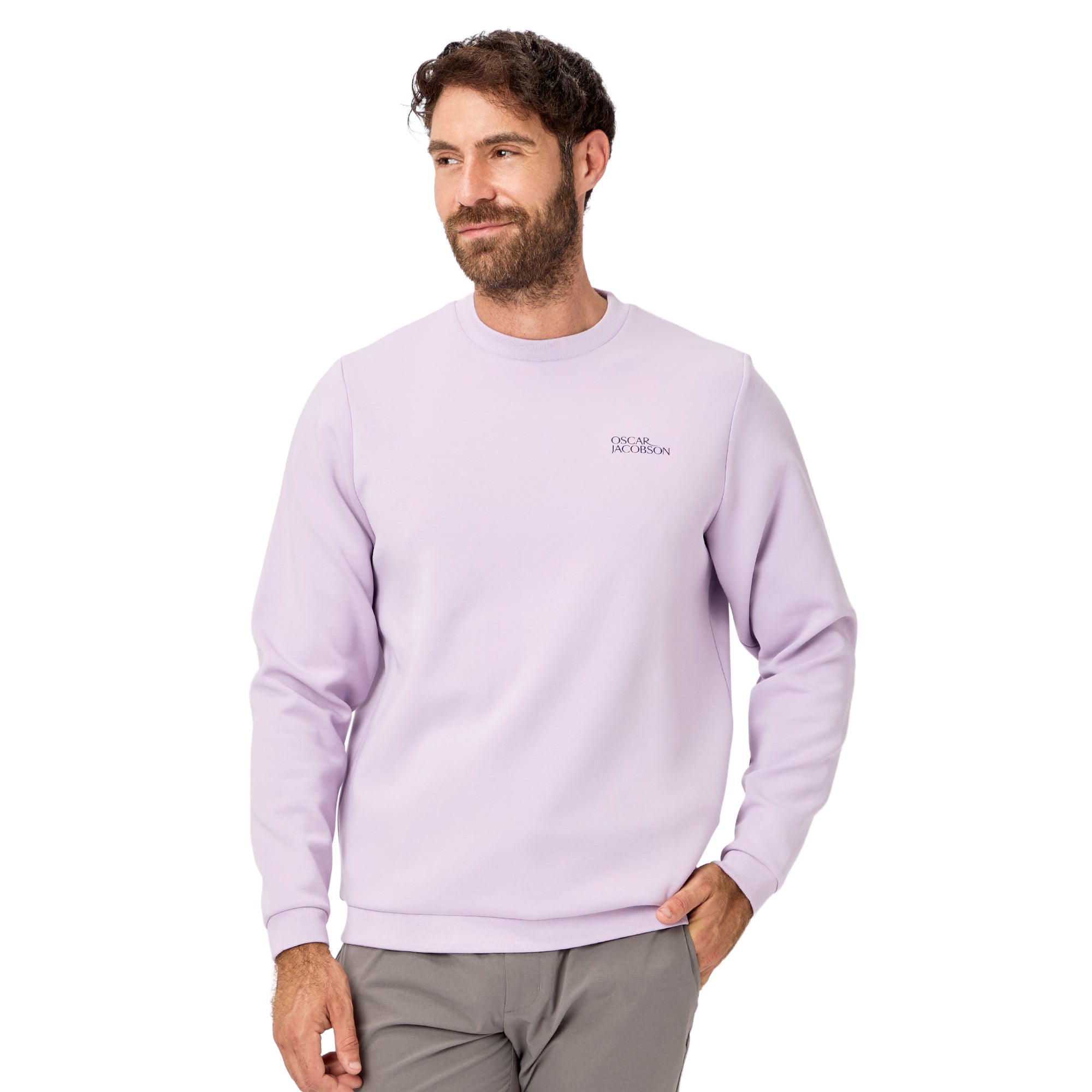 Oscar Jacobson Johnstone Tour Crew Neck - Lavender - OJTOP0285-Lavender ...