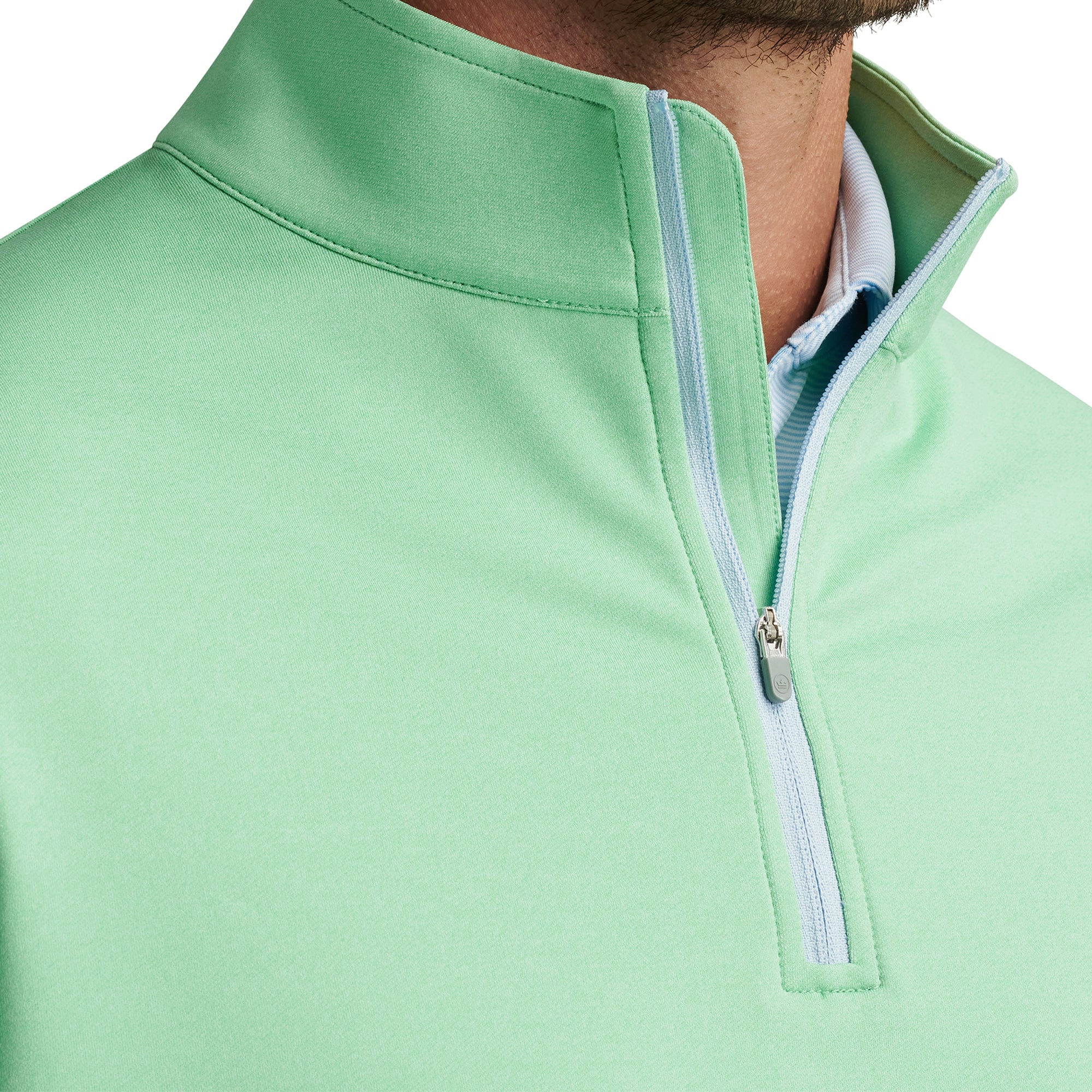 Peter Millar Perth Melange Performance 1/4 Zip - Pear Tart - MS25EK40B ...