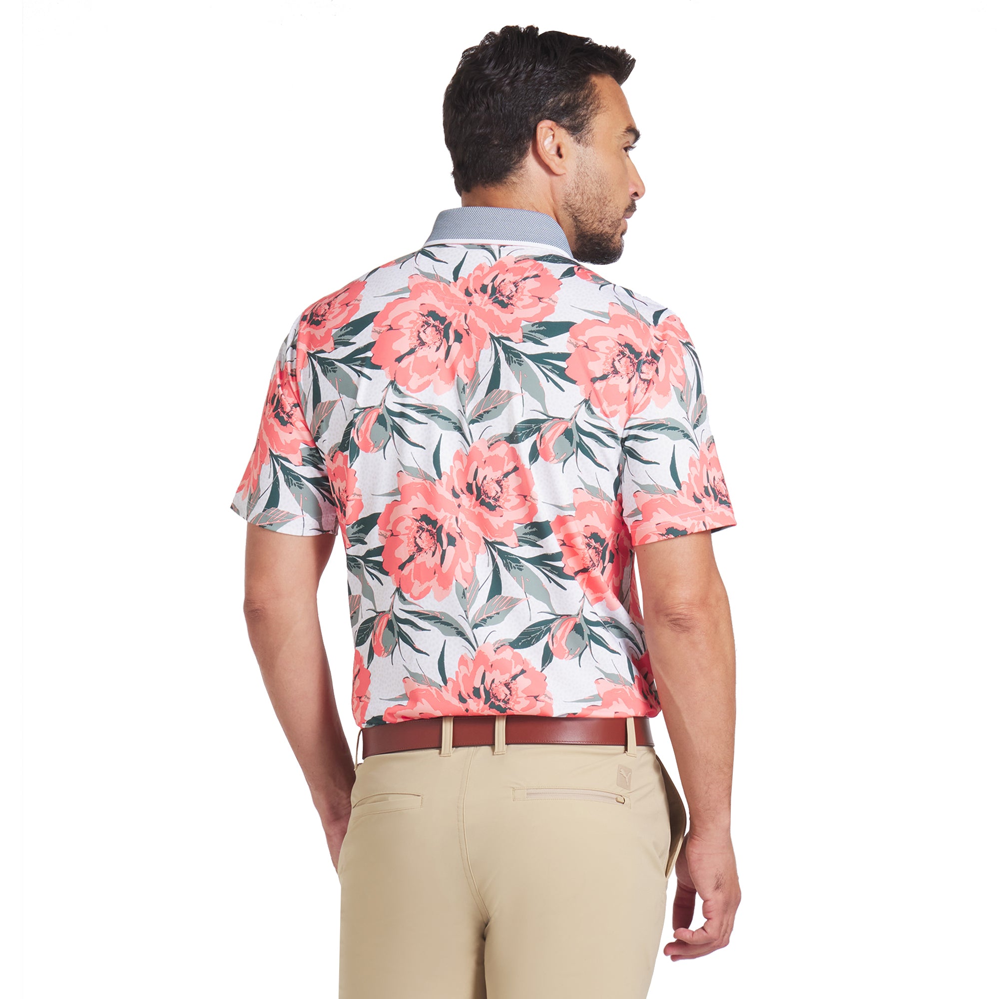 Puma Golf Beautiful Game Polo Shirt - White Glow/Red Fire 01 - 630577 ...
