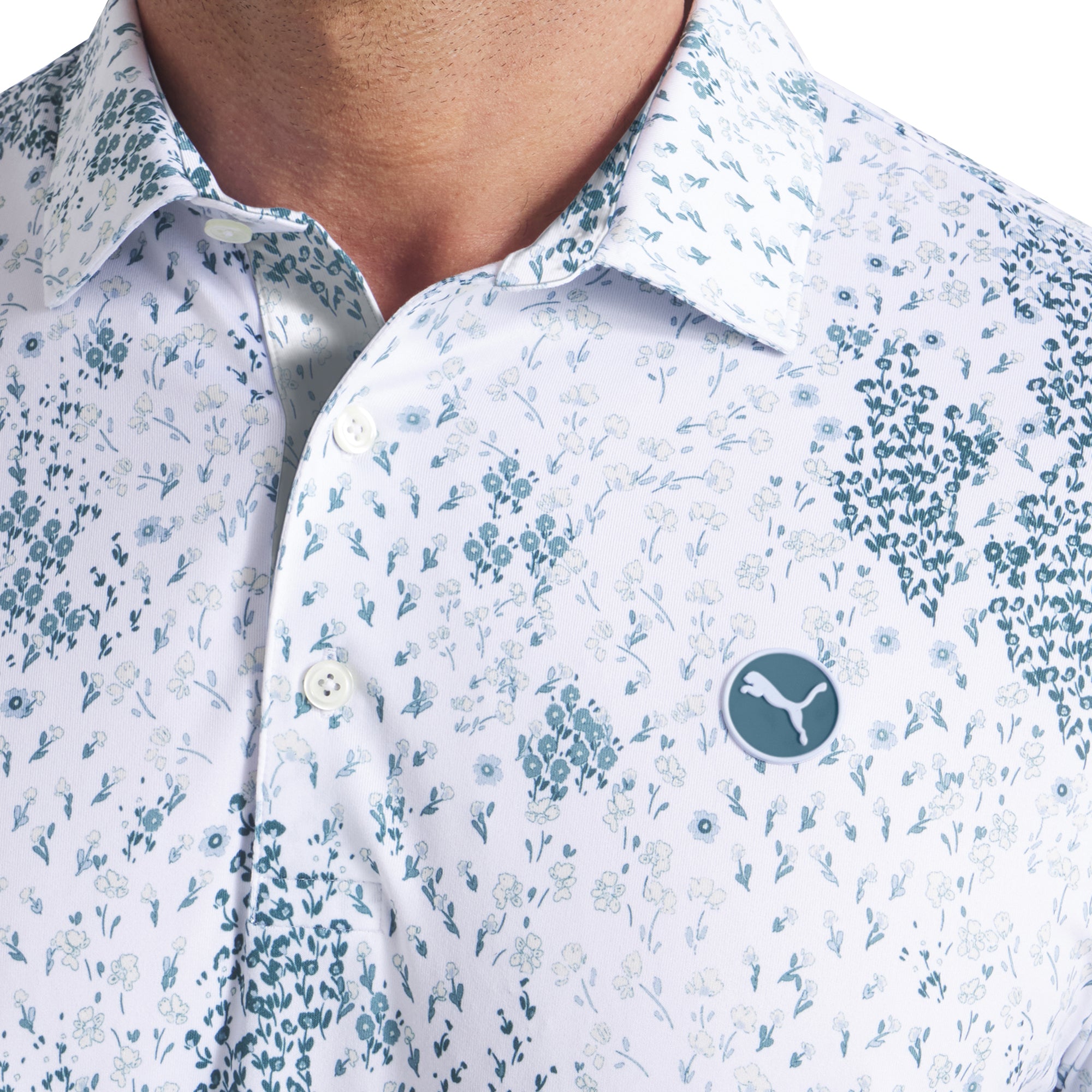 Puma Golf Cloudspun Garden Polo Shirt - White Glow 01 - 633734 - Function18