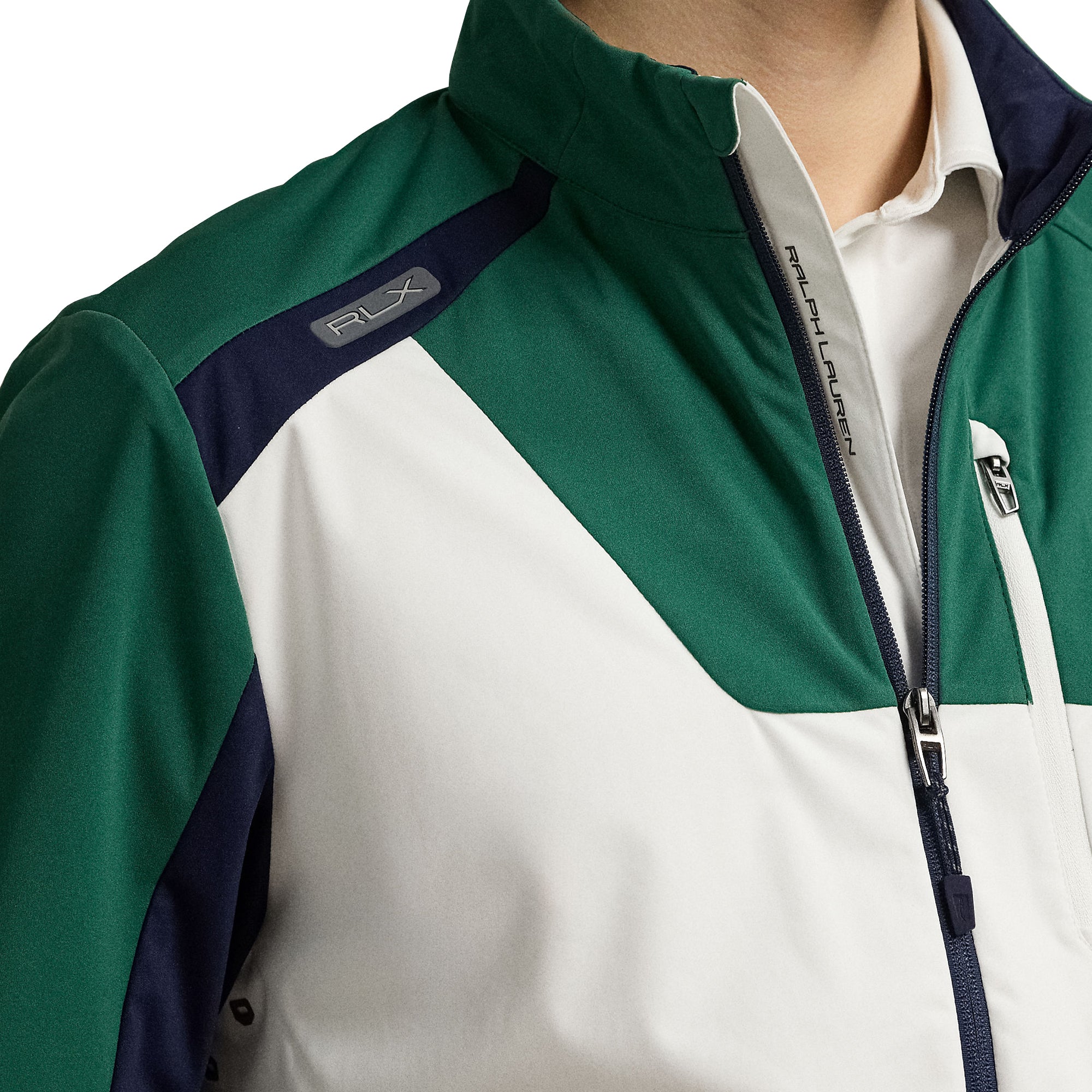 RLX Ralph Lauren Colour Block Packable Jacket - Kelly Green Multi 001 ...