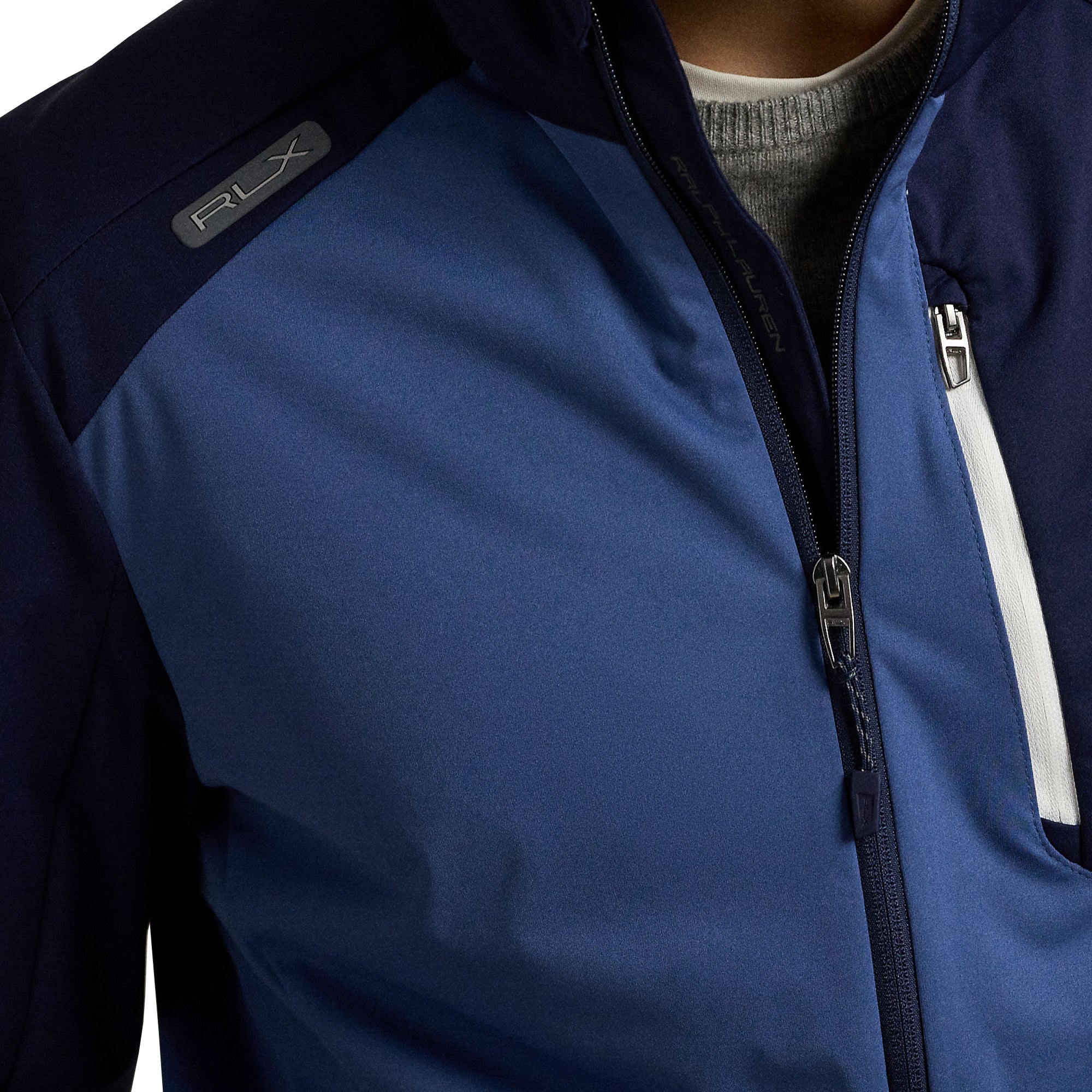 RLX Ralph Lauren Colour Block Packable Jacket - Old Royal/Refined Navy 001 - 785A75836-001 ...