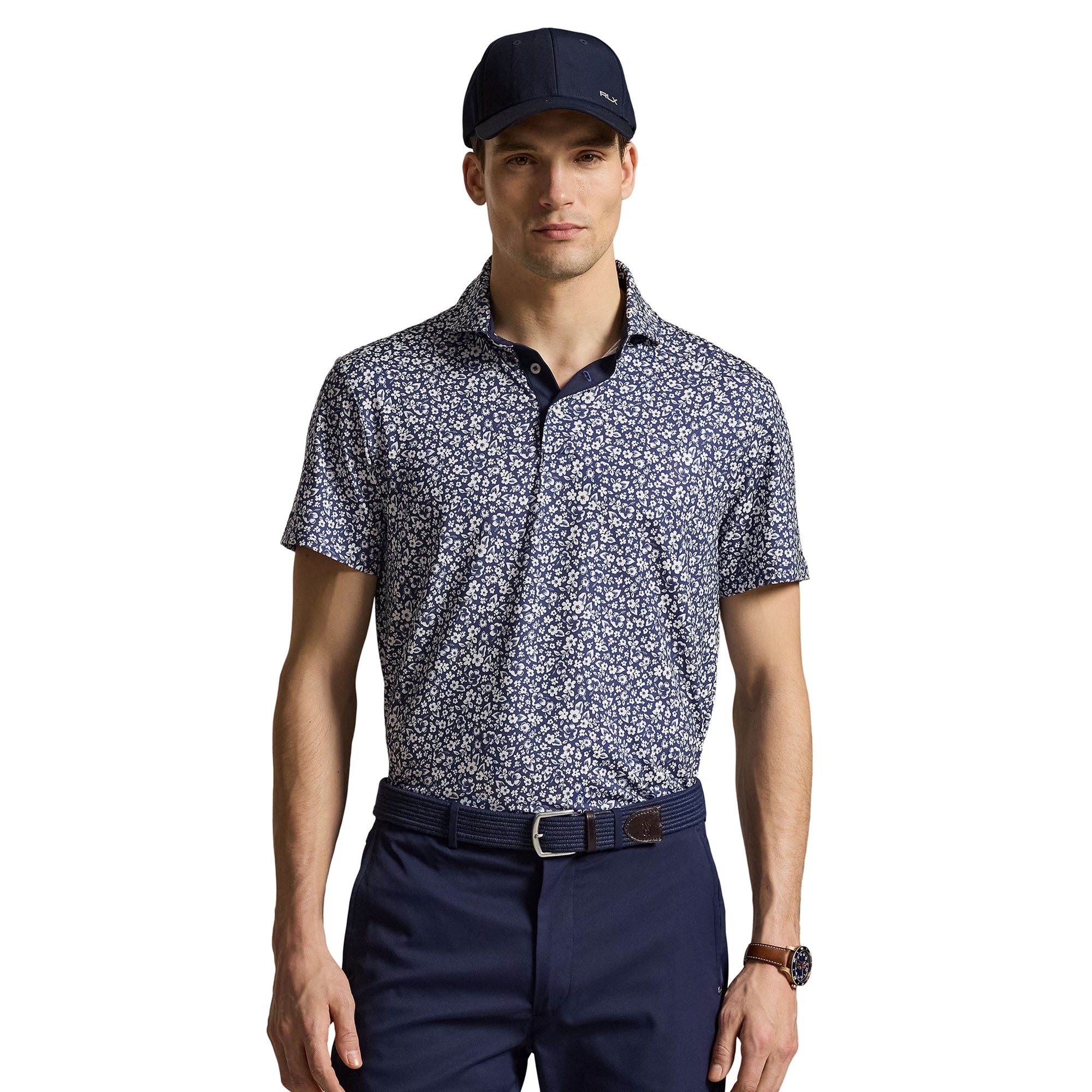 RLX Ralph Lauren Ditsy Hibiscus Polo Shirt - Refined Navy 001 ...