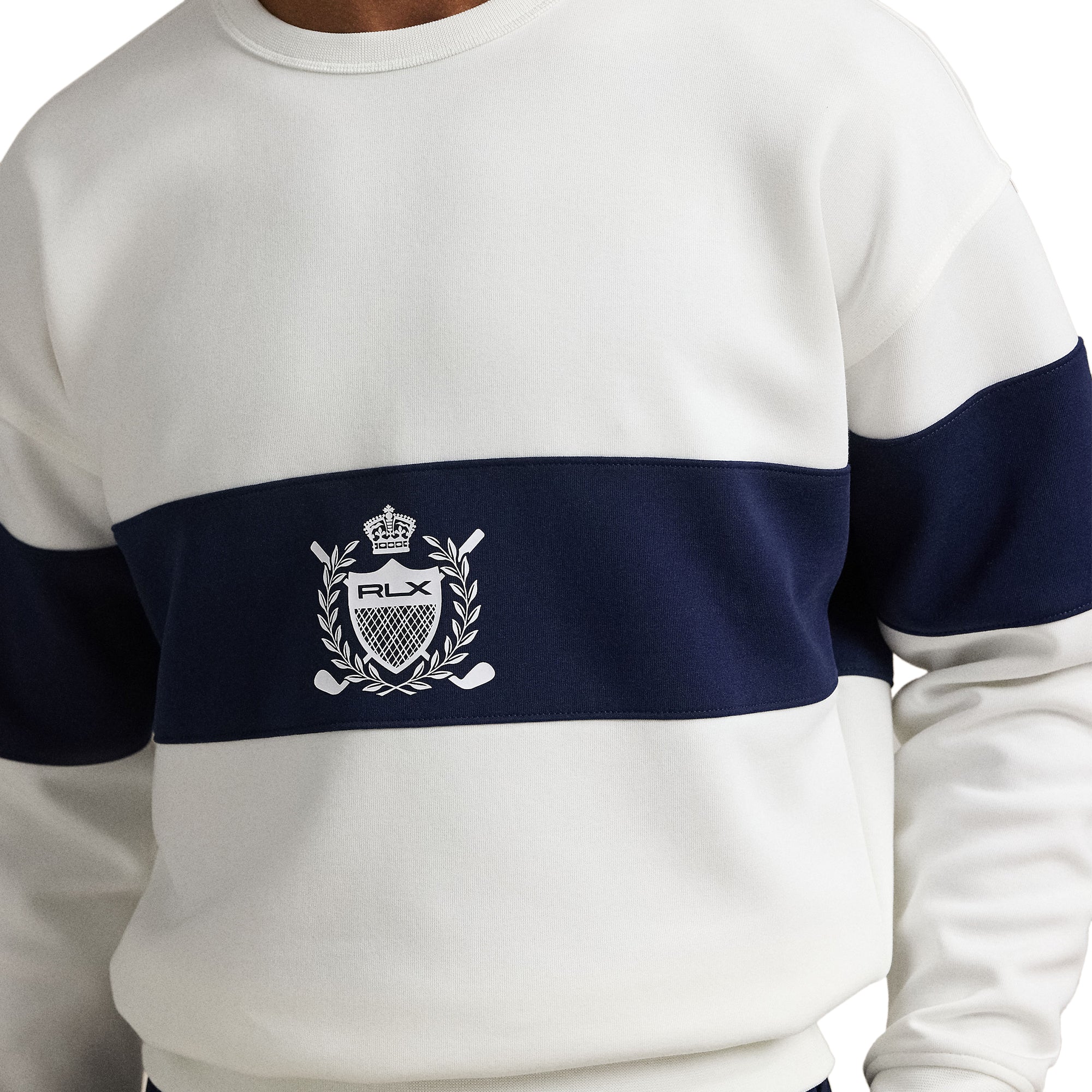 RLX Ralph Lauren Double Knit Crest Sweater - Ceramic White/Refined Navy ...