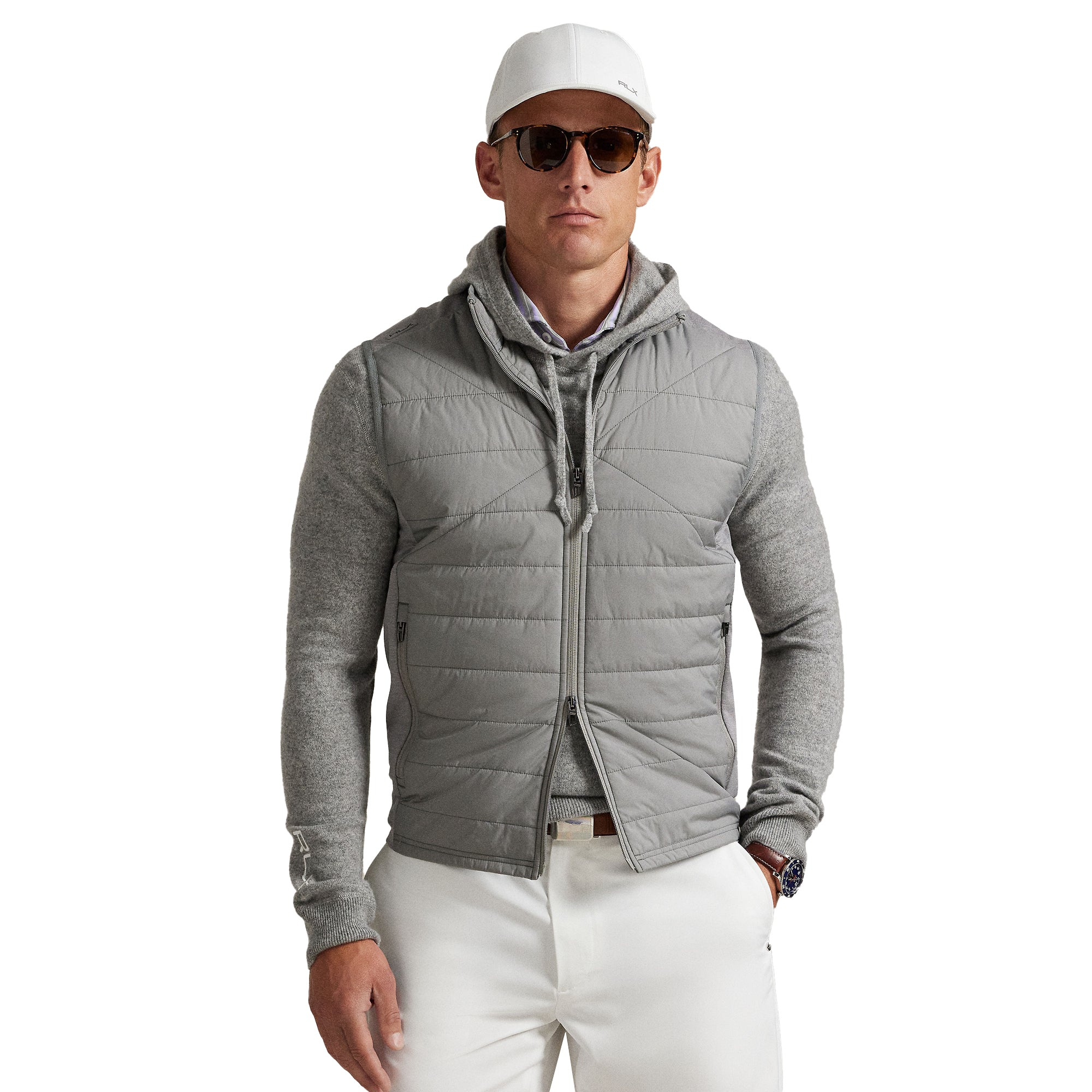 RLX Ralph Lauren Hybrid Full Zip Vest - Peak Grey 001 - 785A82952-001 ...