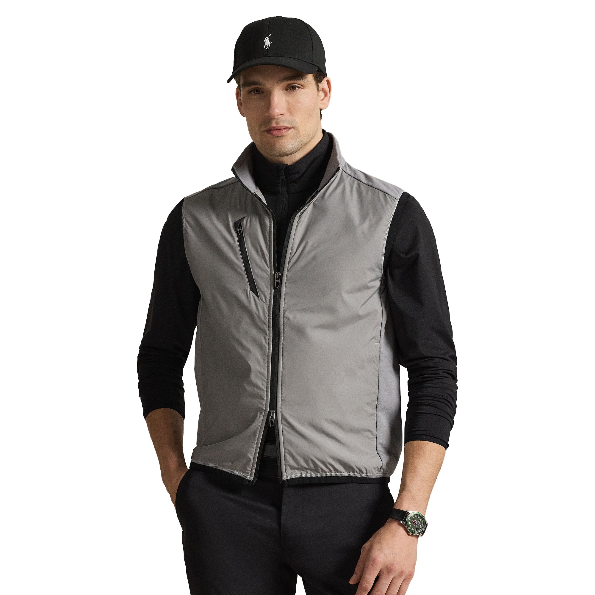 RLX Ralph Lauren Hybrid Full Zip Vest - Peak Grey 002 - 785A96835-002 ...