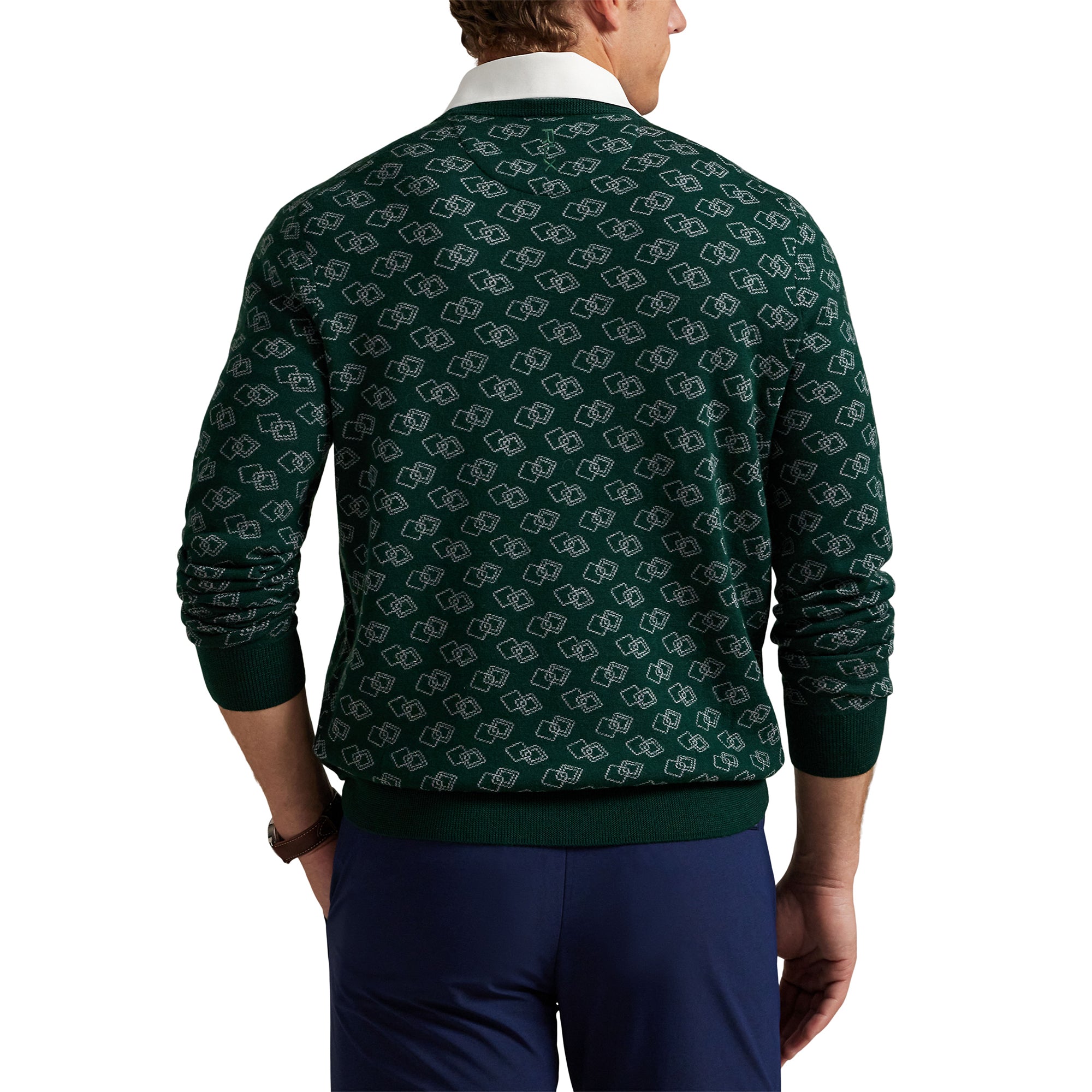 RLX Ralph Lauren Performance Geometric Sweater - Green Multi 001 ...