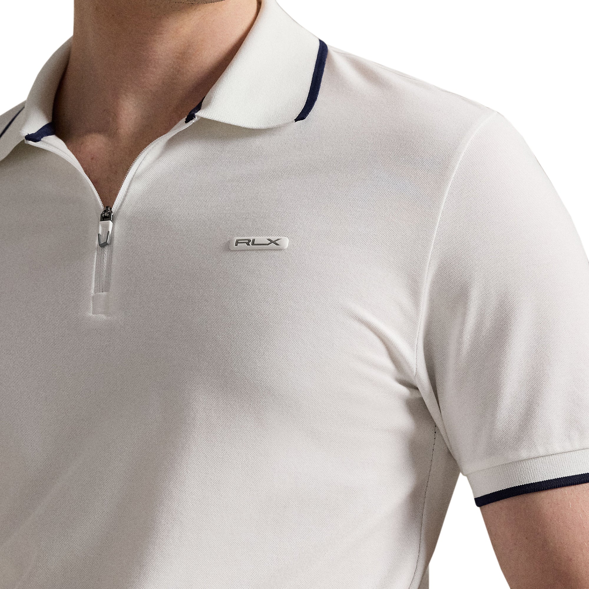 RLX Ralph Lauren Performance Zip Neck Polo Shirt - Ceramic White ...