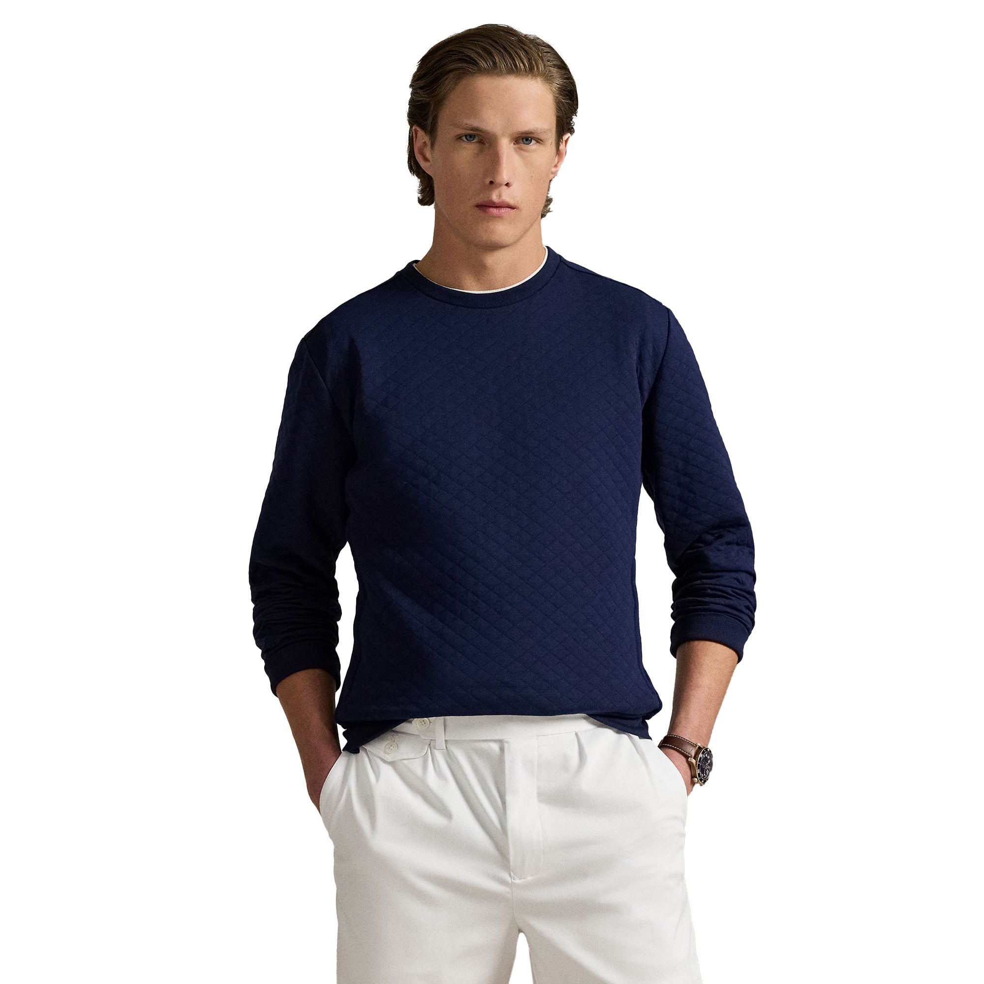 RLX Ralph Lauren Quilted Double Knit Crew Neck - Refined Navy 002 ...