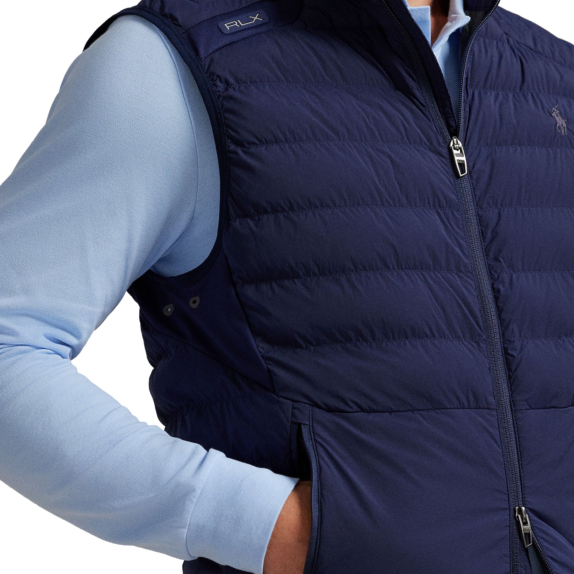 RLX Ralph Lauren Quilted Full Zip Vest - Refined Navy 001 - 785A86604 ...