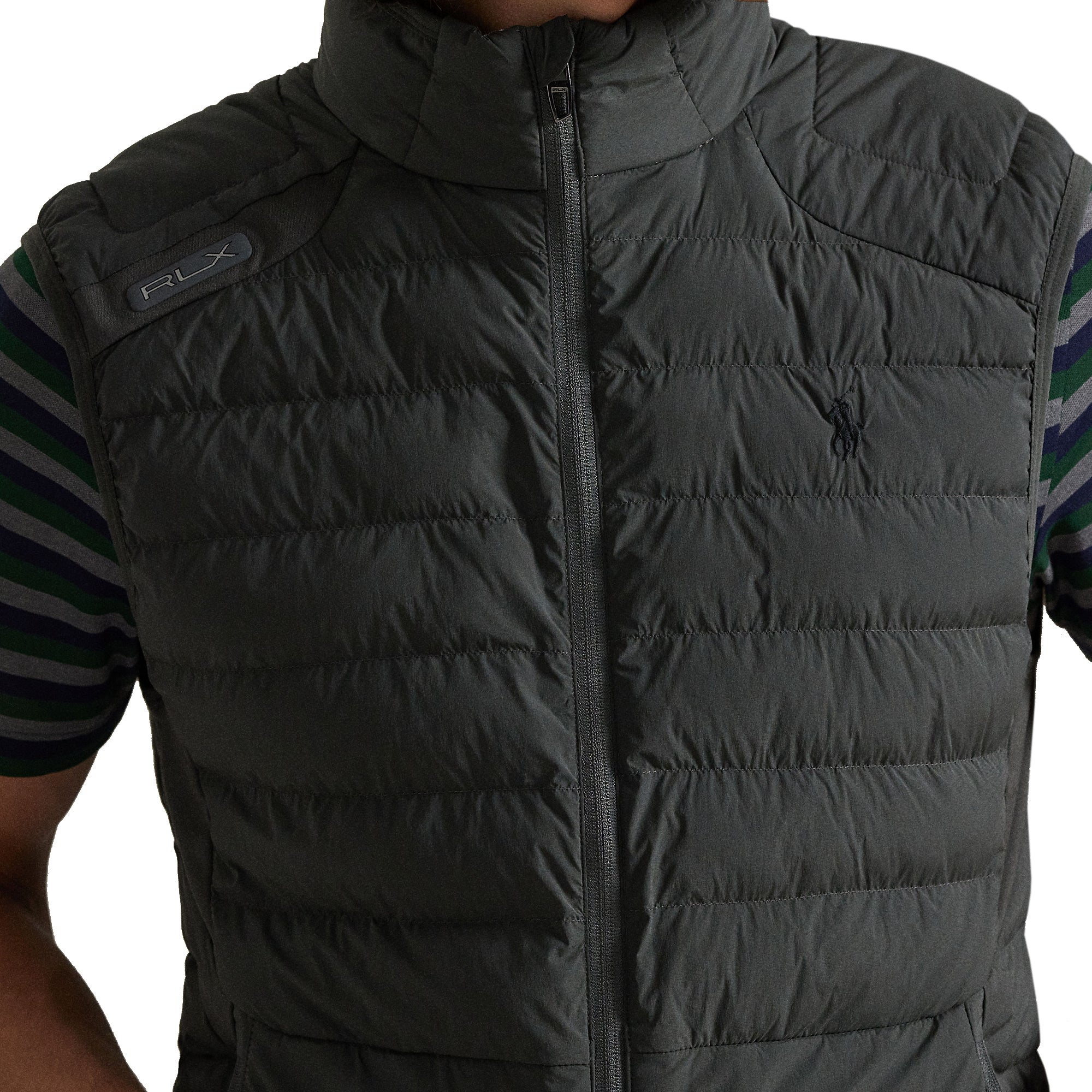RLX Ralph Lauren Quilted Full Zip Vest - Charcoal Grey 003 - 785A86604 ...