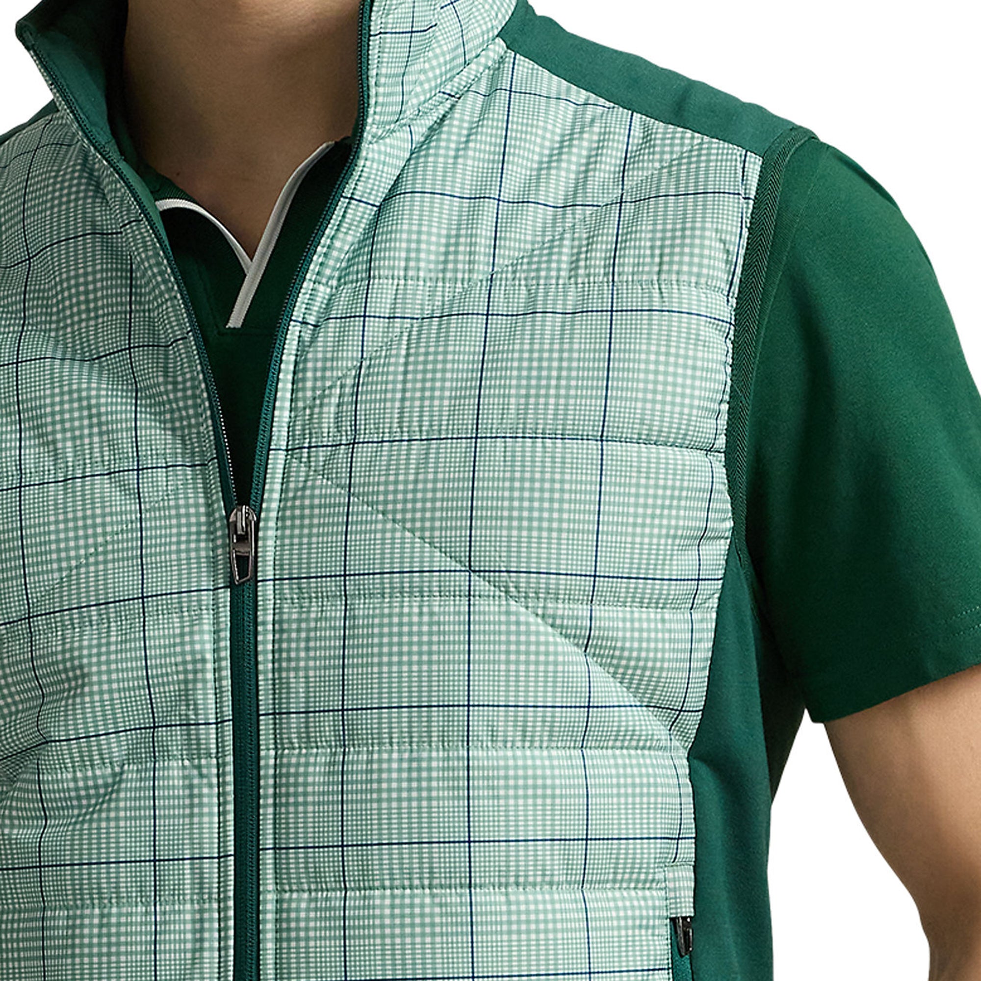 RLX Ralph Lauren Quilted Hybrid Print Vest - Kelly Green 002 ...