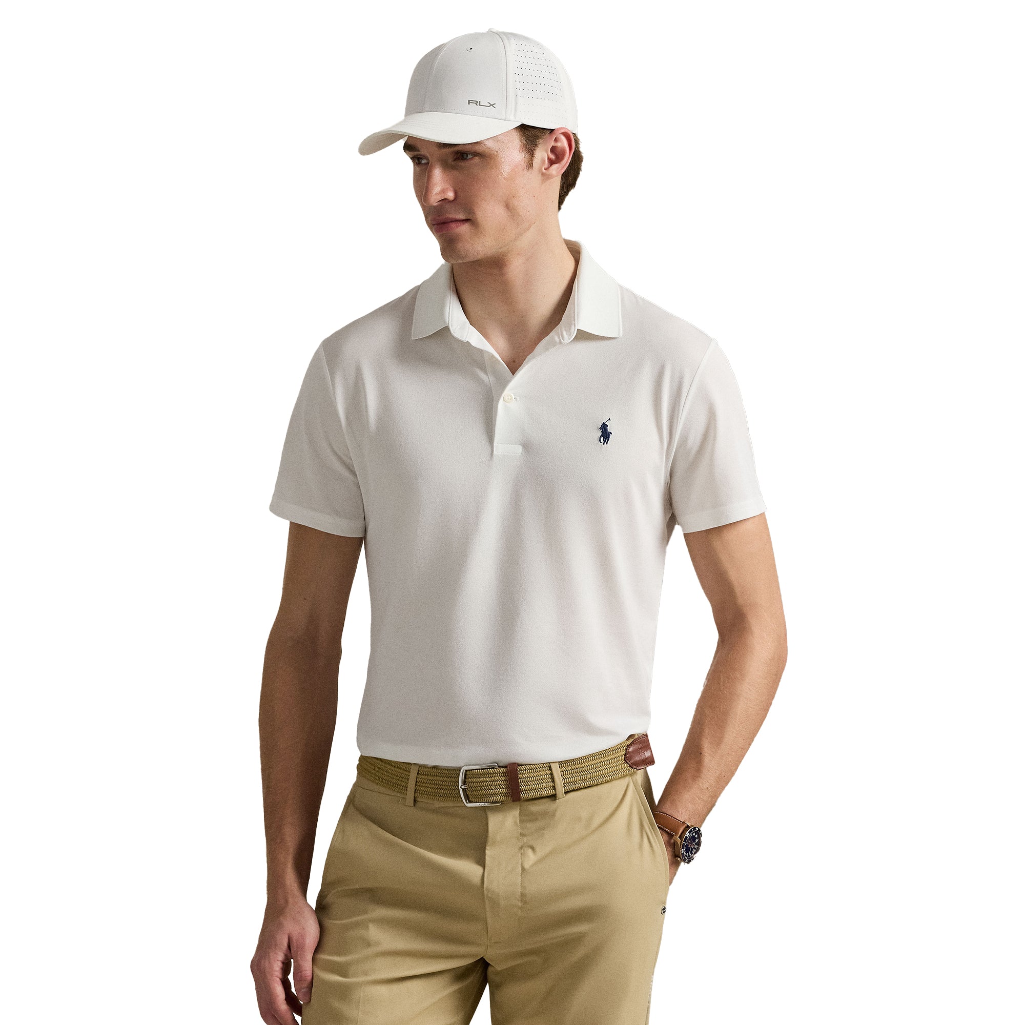 RLX Ralph Lauren Tailored Performance Polo Shirt - Ceramic White 001 - 785A87080-001 - Function18