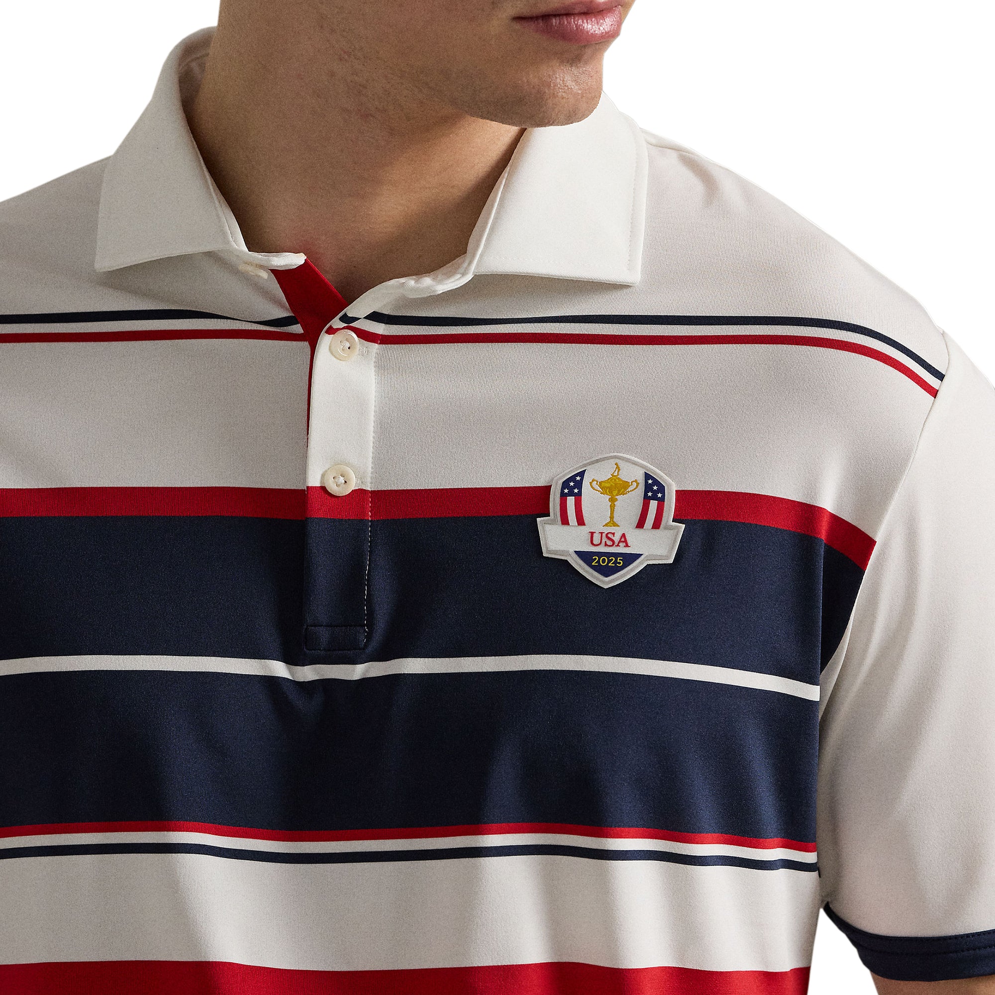 RLX Ralph Lauren US Ryder Cup 25 Block Polo Shirt - White Multi 001 ...
