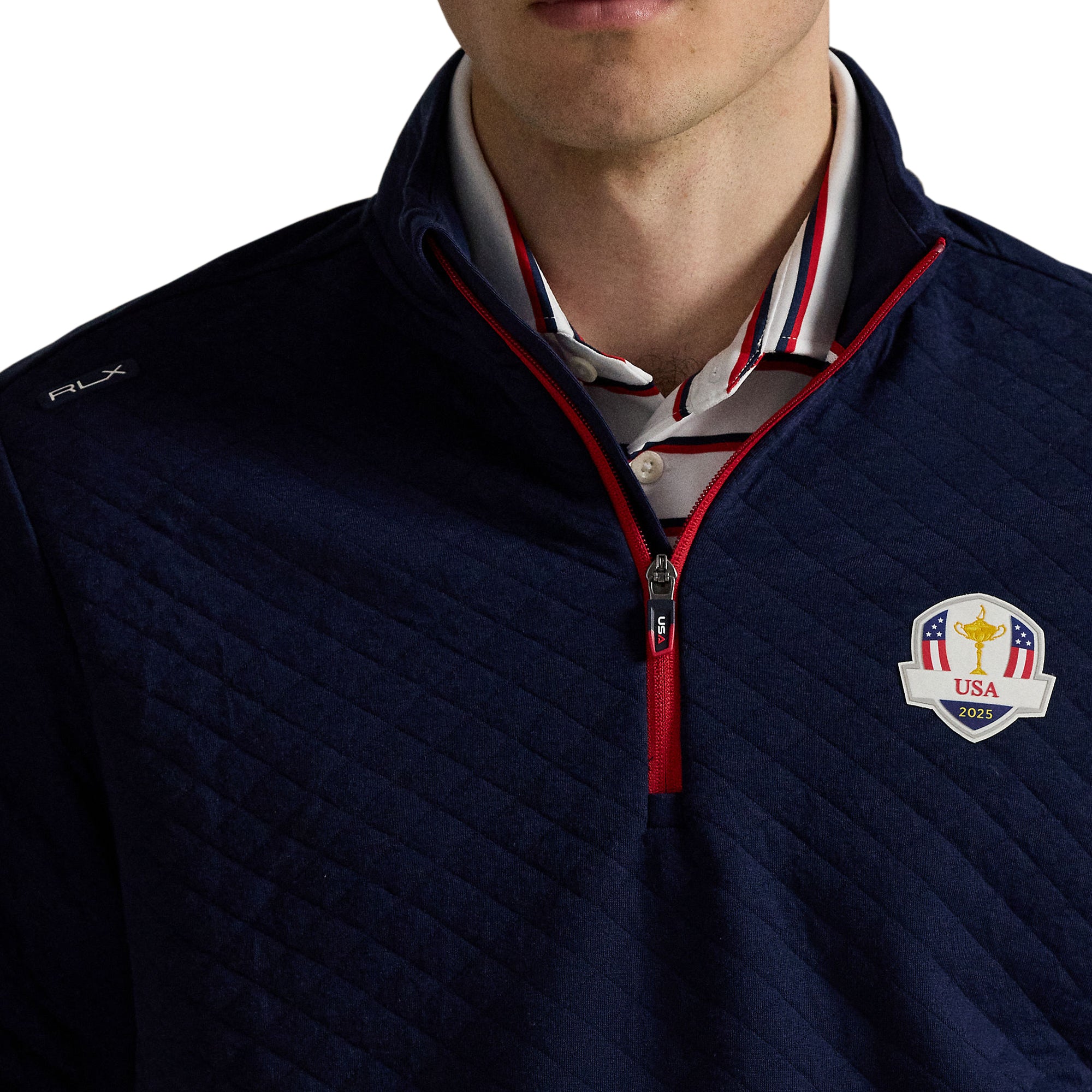 RLX Ralph Lauren US Ryder Cup 25 Quilted Half Zip - Refined Navy 001 ...