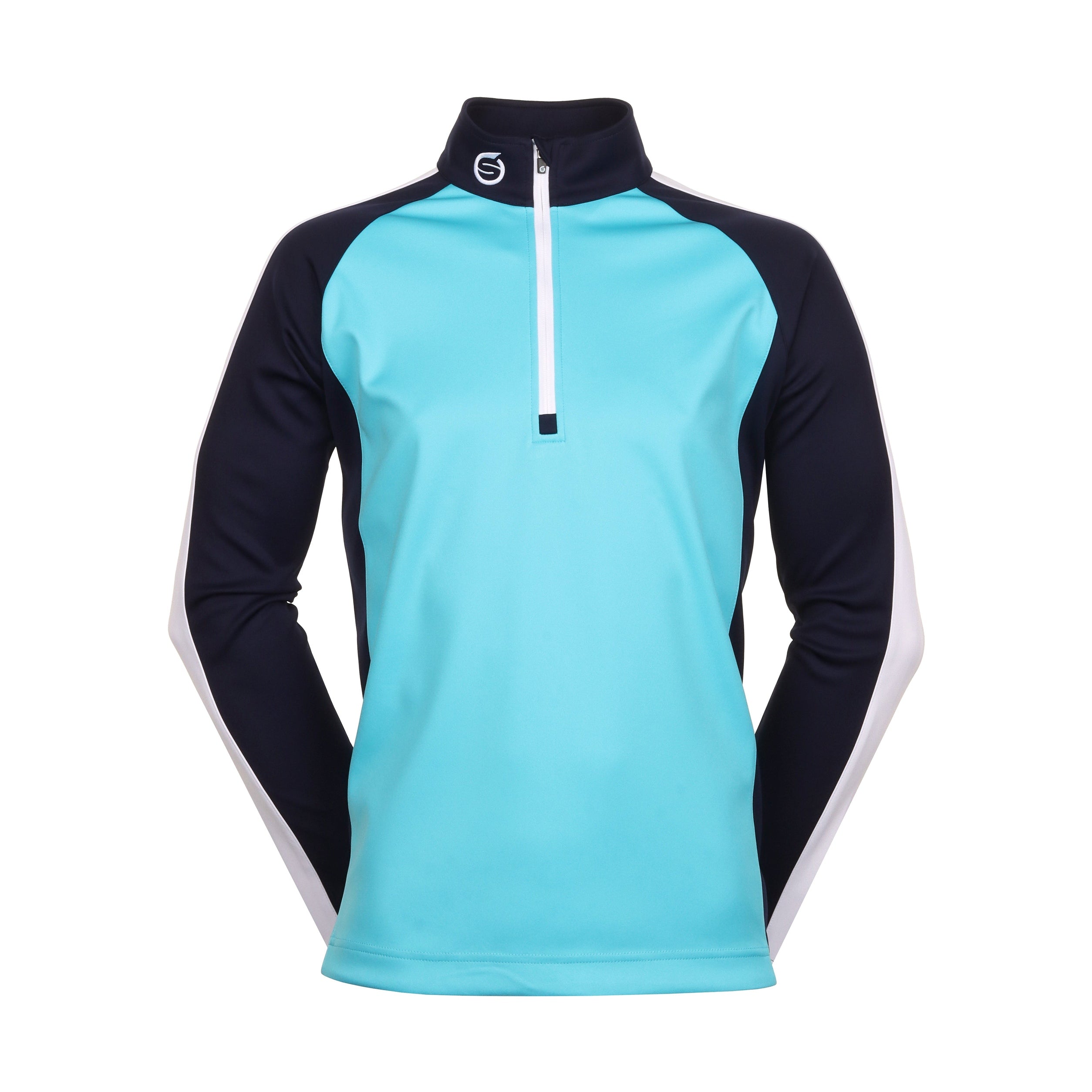 Sunderland Golf Aspen Zip Top SUNMM39-ASP Aqua Navy White | Function18