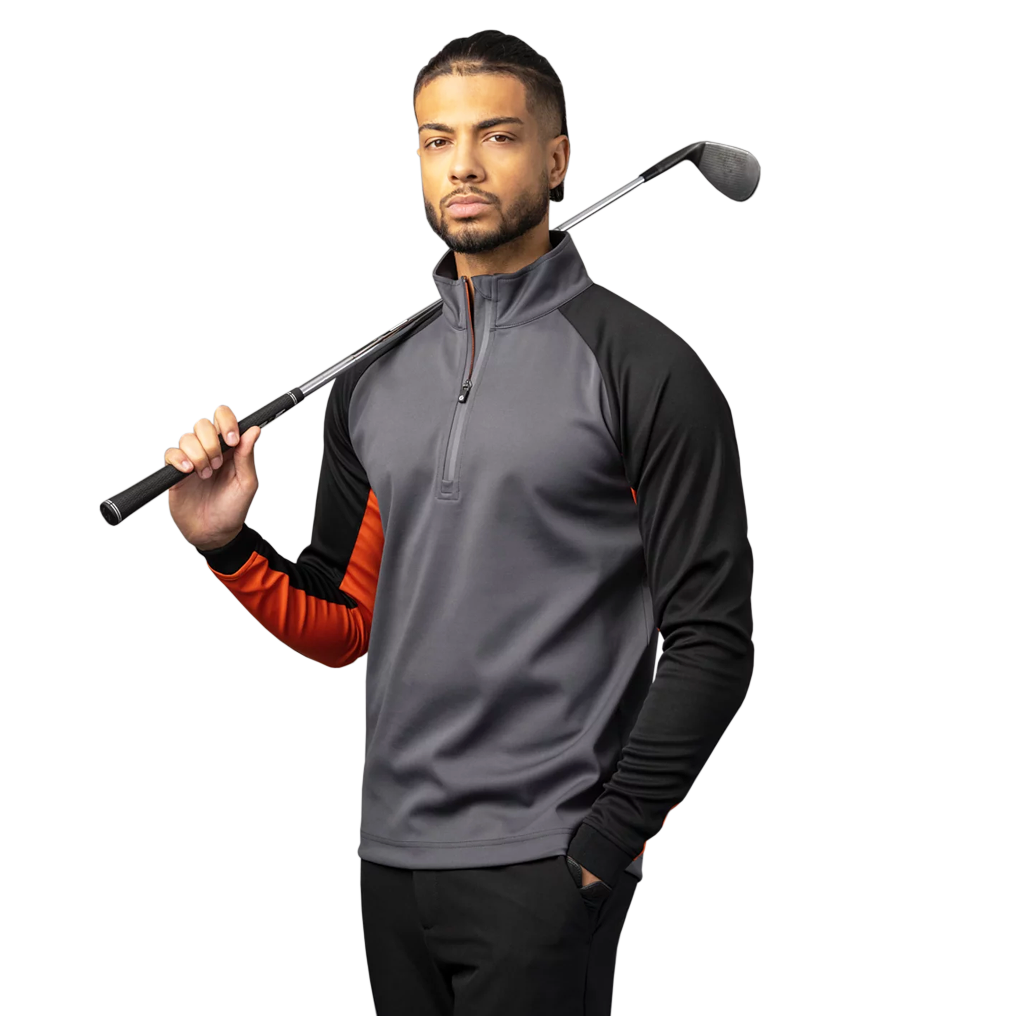 Sunderland Golf Colorado Zip Top - Charcoal/Black/Inferno - SUNMM103 ...