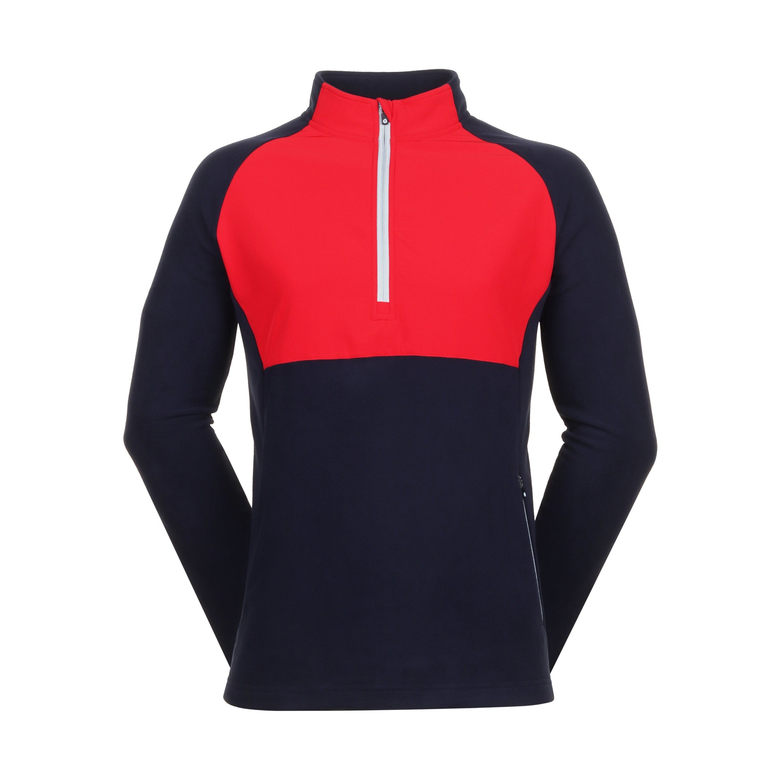 Sunderland Golf Sahara Fleece Zip Top Navy Red Silver | Function18