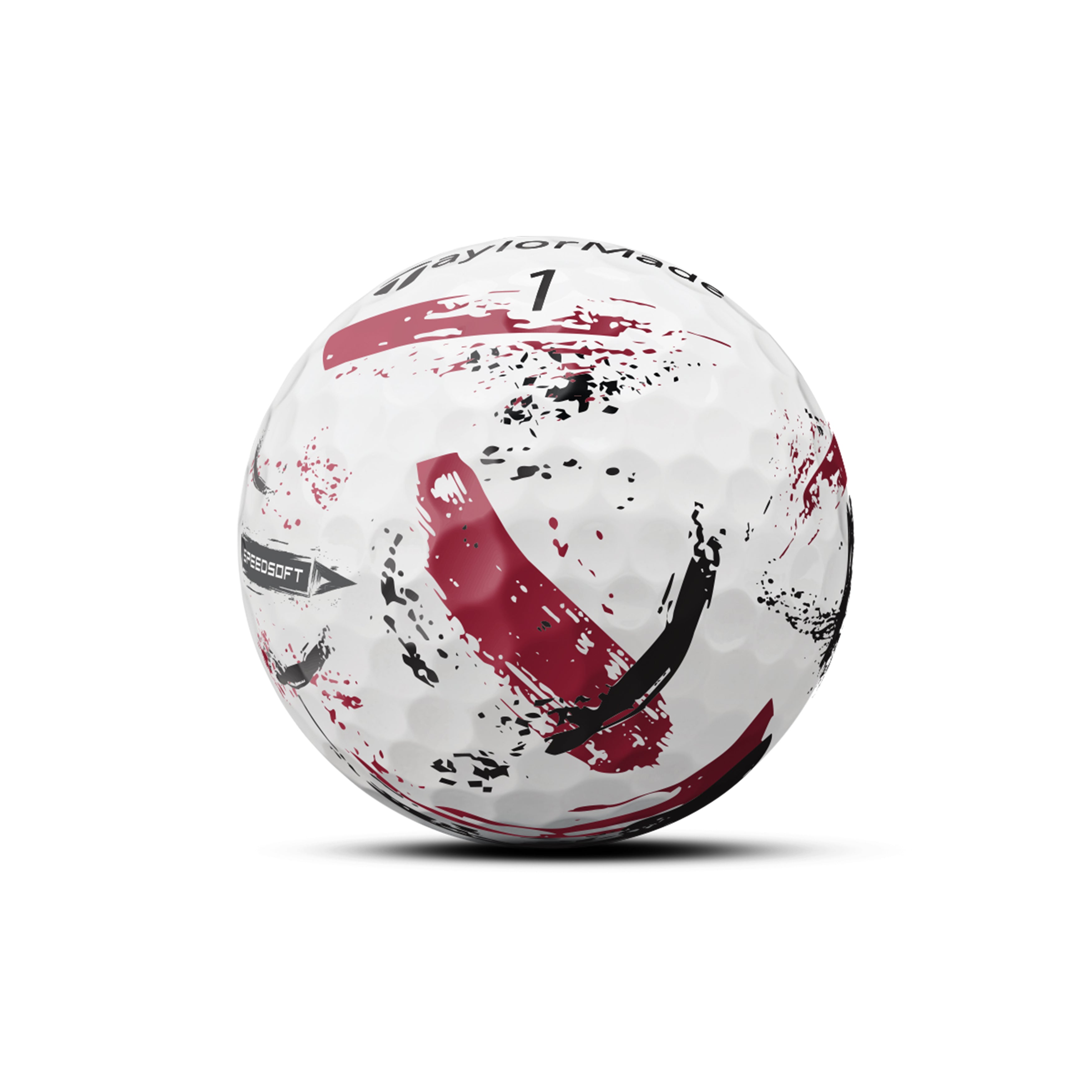 TaylorMade SpeedSoft Ink Golf Balls - White/Red Ink - V99150 - Function18