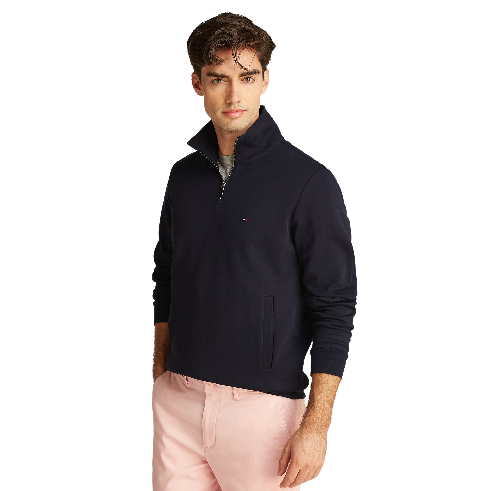 Tommy Hilfiger Essential Intechno 1/4 Zip - Desert Sky DW5 - MW0MW36510 ...