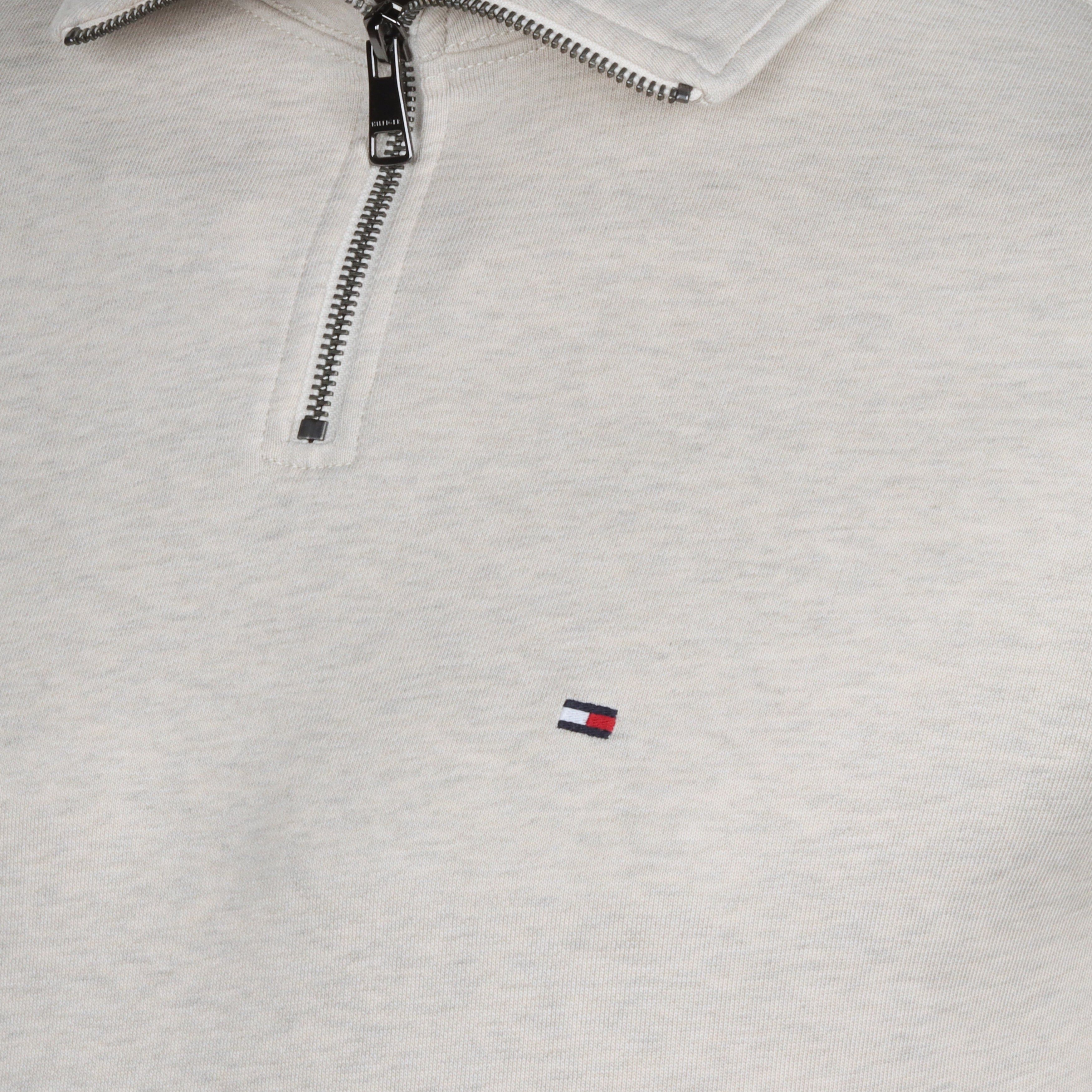 Tommy Hilfiger Essential Terry 1/4 Zip - Heathered Oatmilk HGF ...