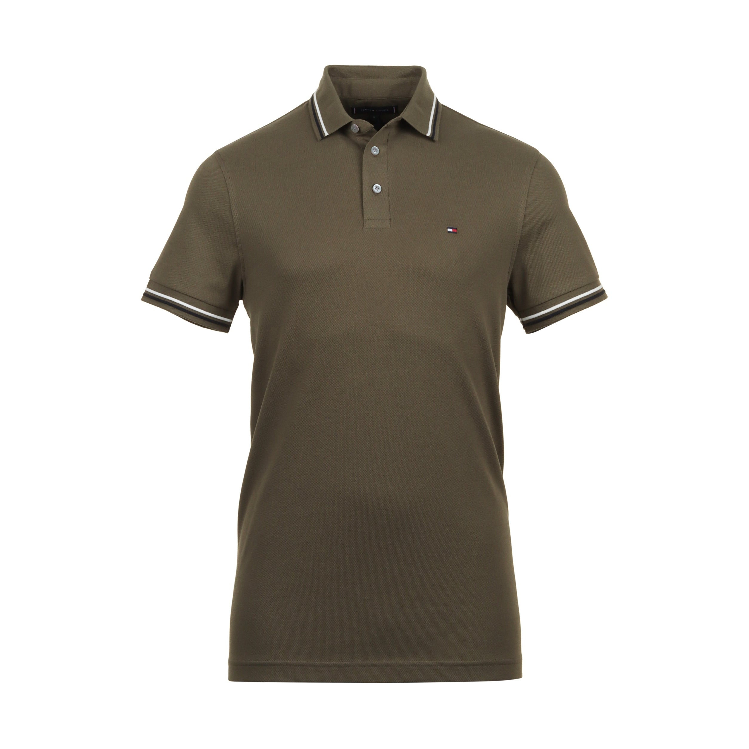 Tommy Hilfiger Tipped Slim Polo Shirt MW0MW37346 Army Green RBN ...