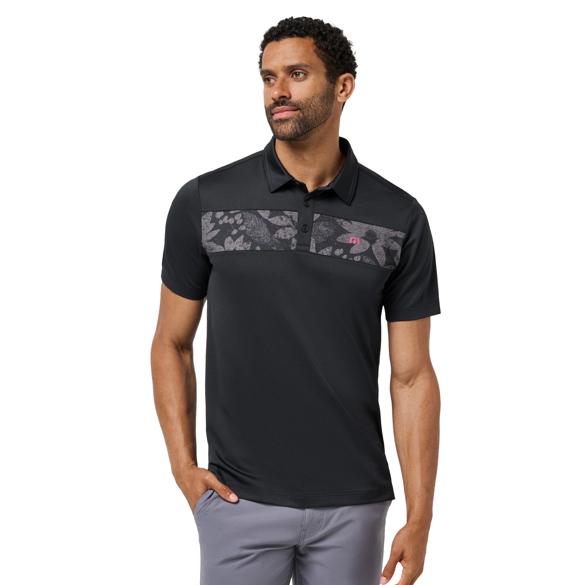 TravisMathew Good Good Polo Shirt - Black/Damson - A40123-Q0634 ...