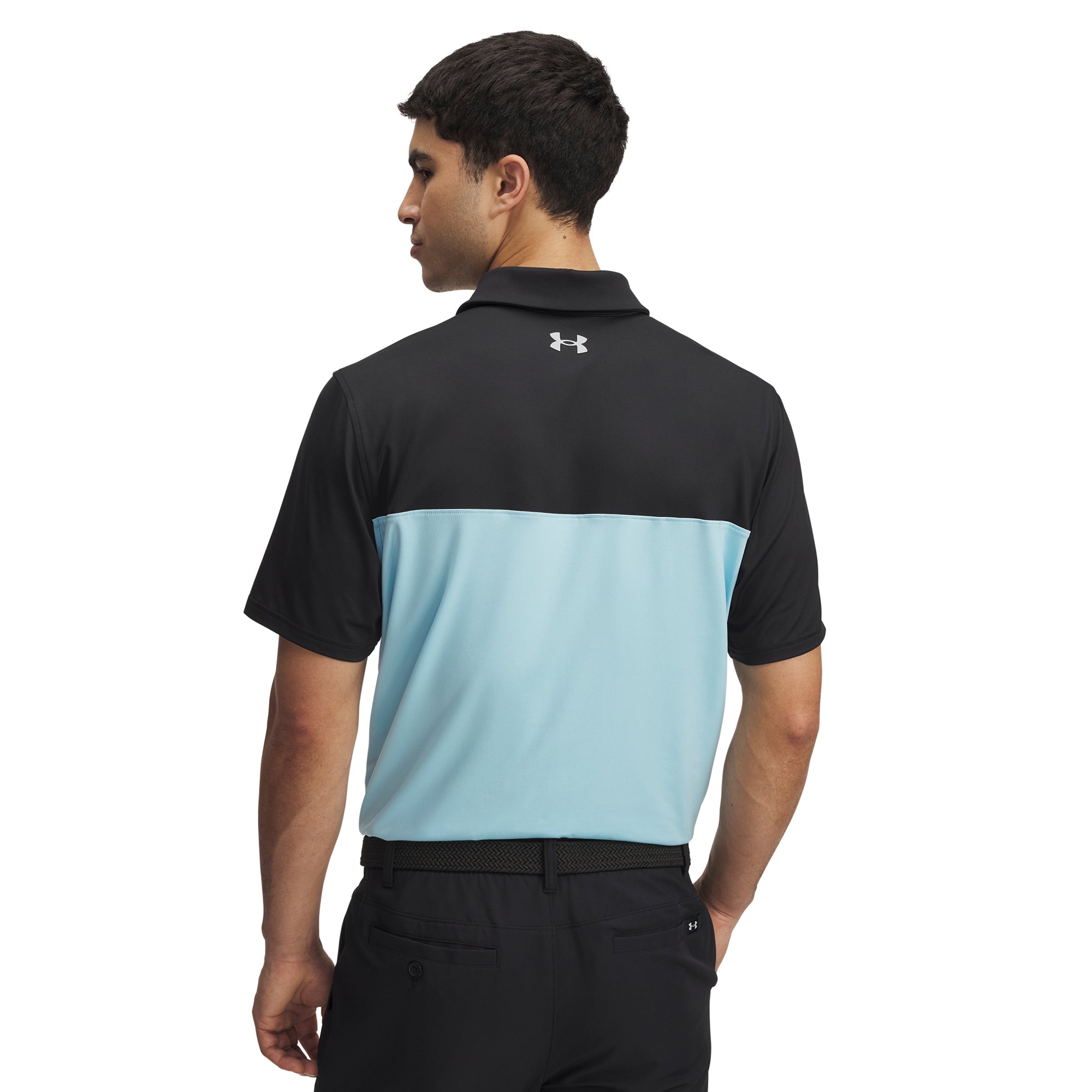 Under Armour Golf T2G Colour Block Shirt - Black/Stream 004 - 1383139 ...