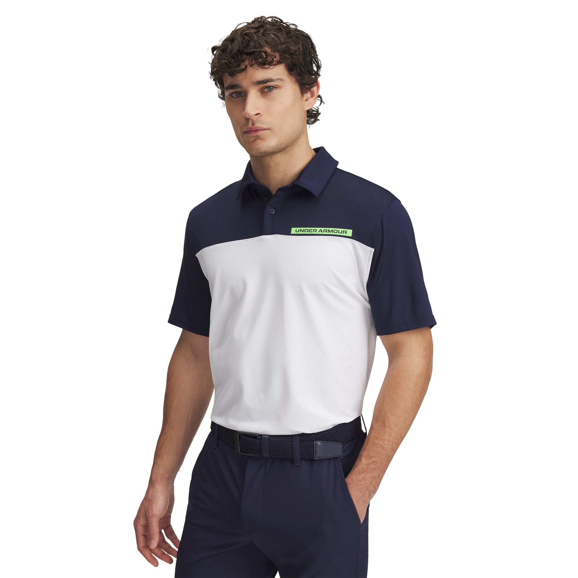 Under Armour Golf T2G Colour Block Shirt - Midnight Navy/White 411 ...