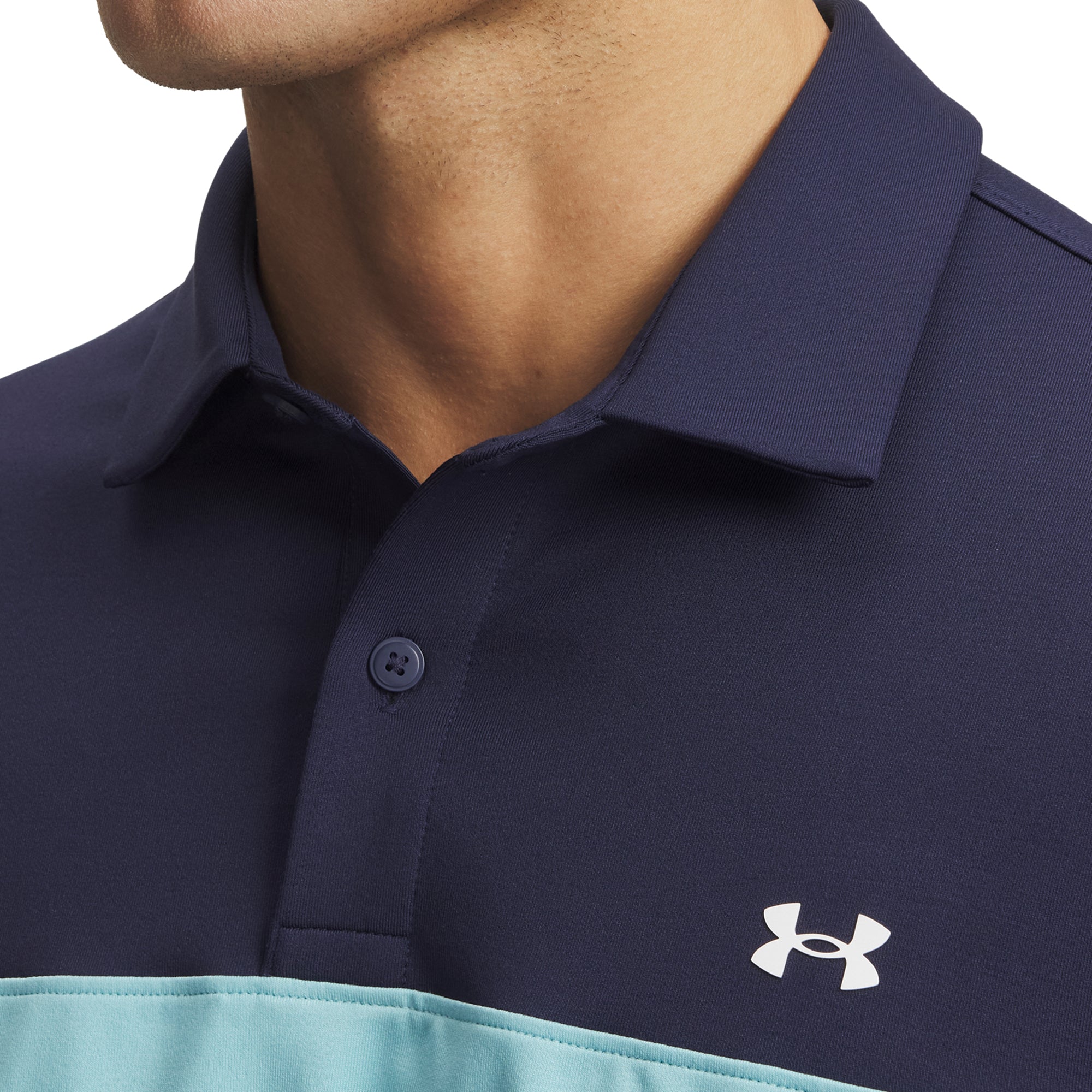 Under Armour Golf T2G Colour Block Shirt - Blue Haze/Midnight Navy ...