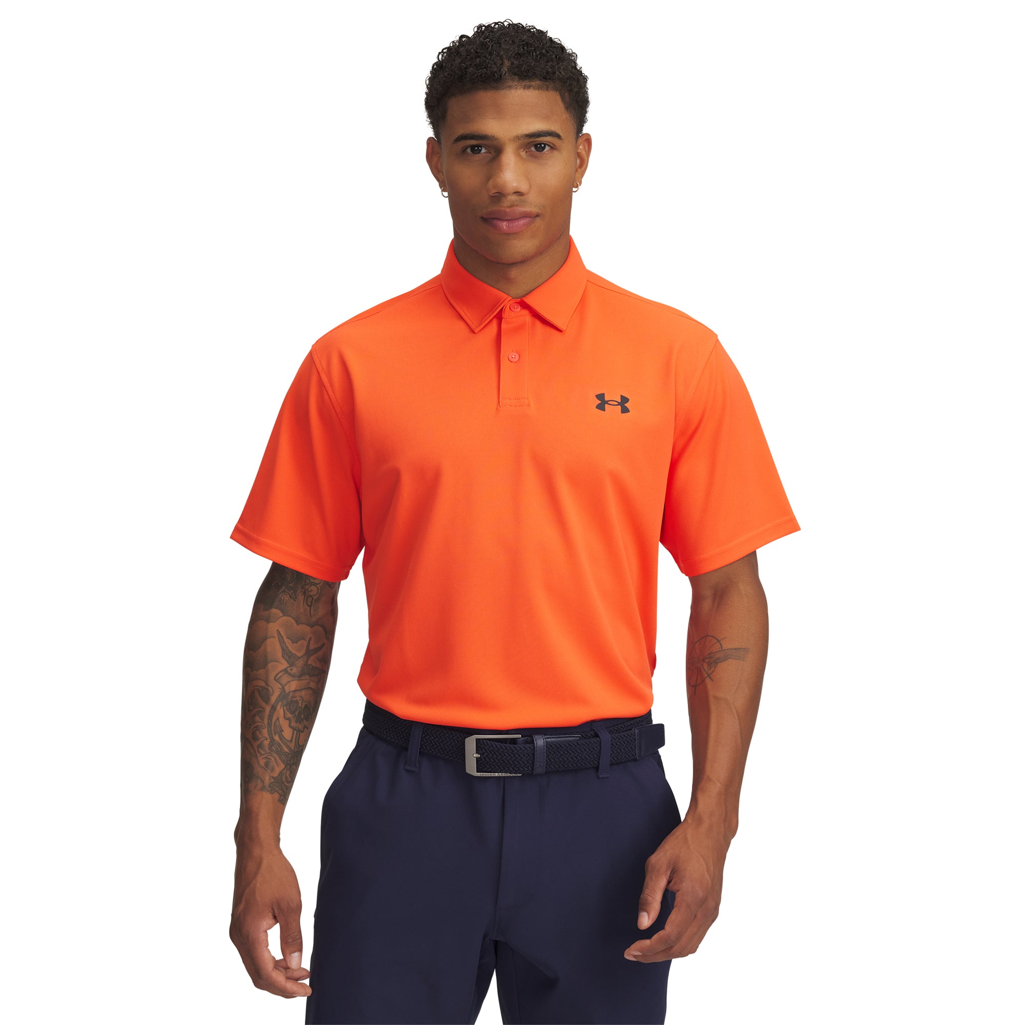 Under Armour Golf T2G Pique Shirt - Fire/Black 847 - 1390123-847 ...