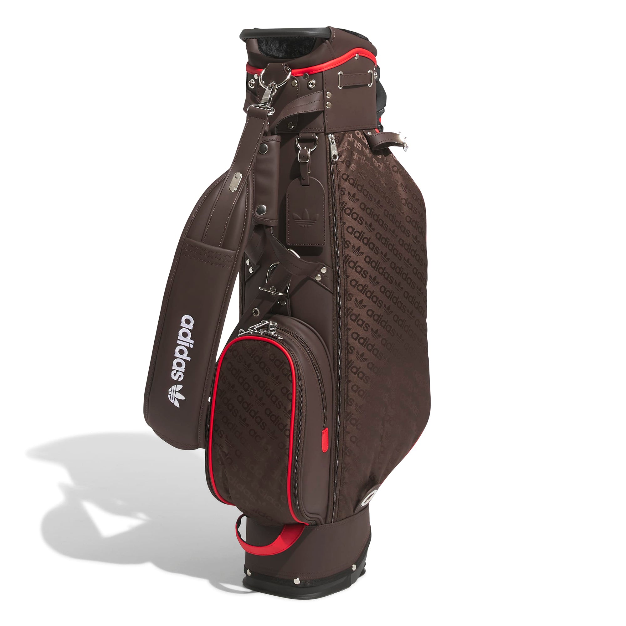adidas Golf Originals Caddy Stand Bag - Dark Brown/Better Scarlet ...
