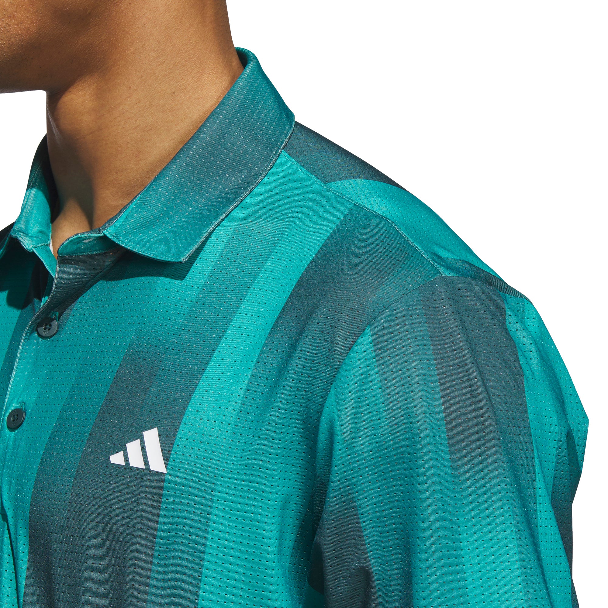 adidas Golf Ultimate365 Mesh Radiant Print Shirt - Pure Teal/Aurora Ivy ...