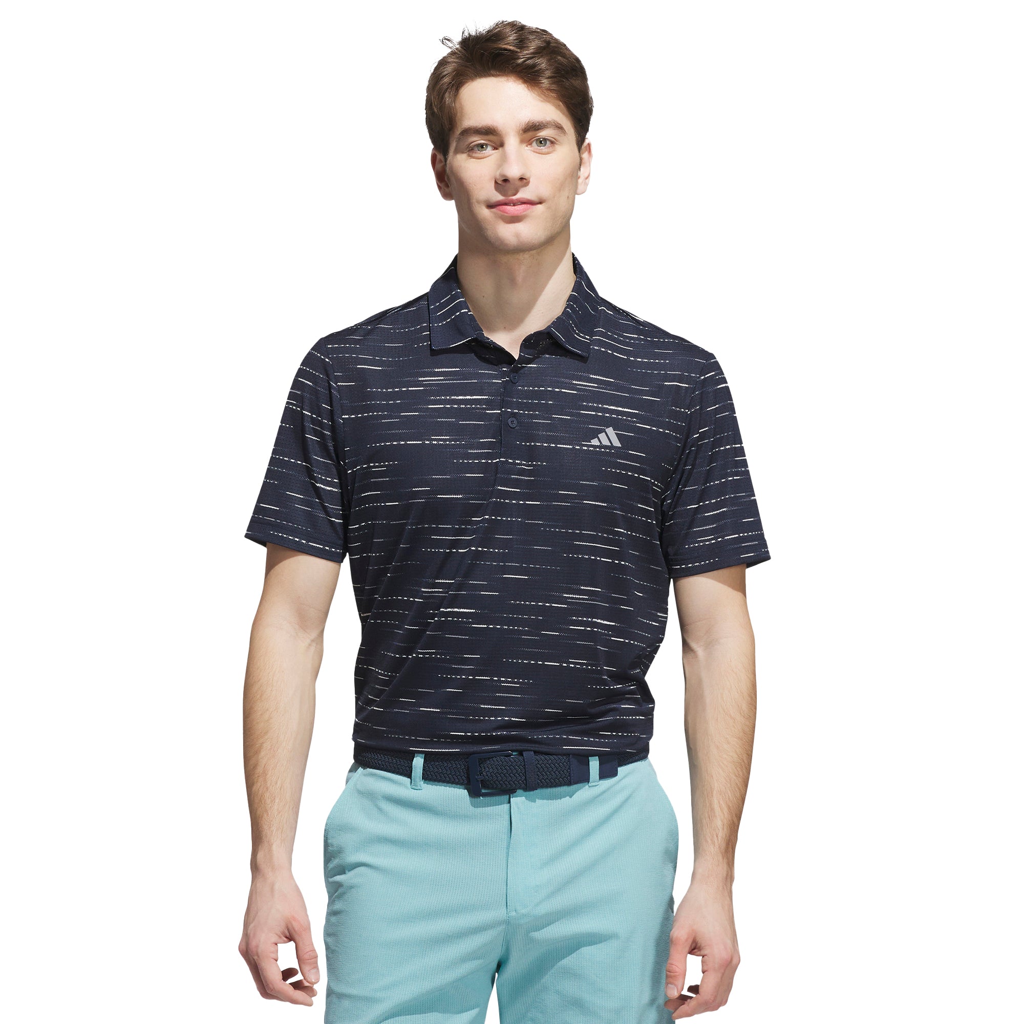 adidas Golf Ultimate365 Mesh Stripe Print Shirt - Collegiate Navy ...