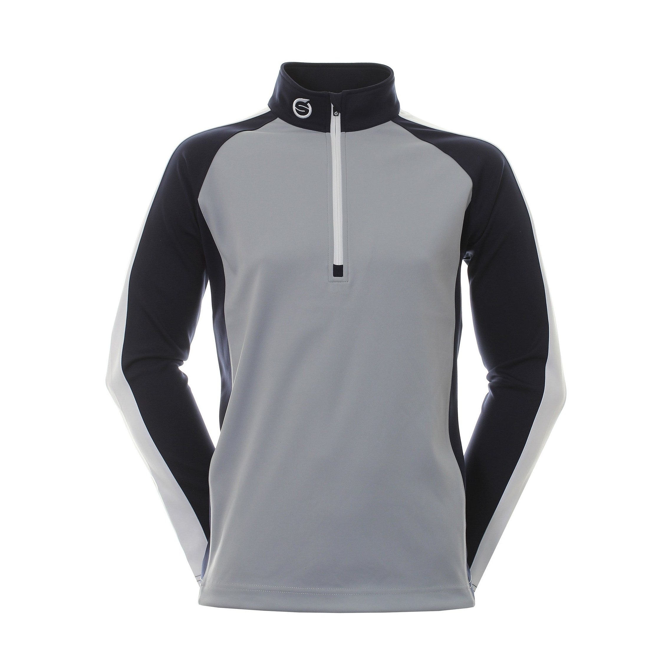Sunderland Golf Aspen Zip Top Silver Navy White | Function18